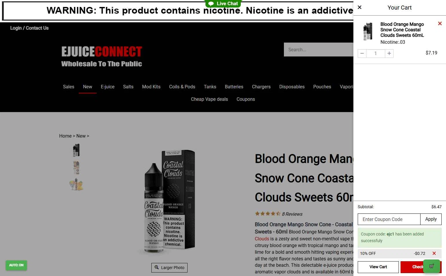 EJuice Connect Promo Code - 10% Off (Verified) Nov 2025