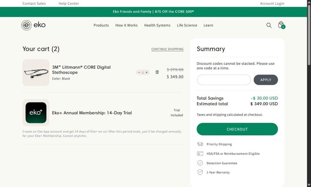 Eko Health Promo Codes (3 Verified) - $80 Off Aug 2025