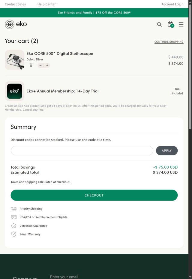 Eko Health Promo Codes (3 Verified) - $80 Off Aug 2025