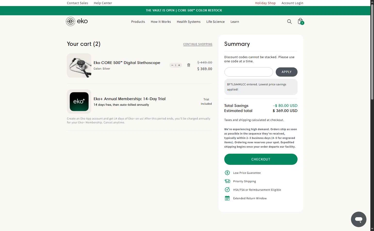 Eko Health Promo Codes - $80 Off (4 Verified) Dec 2025