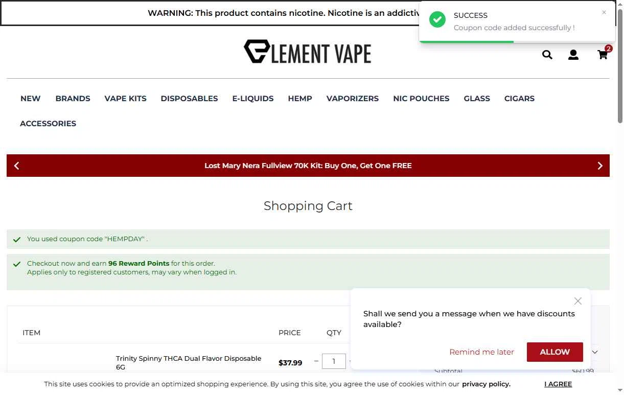Element Vape Promo Codes - $30 Off (5 Verified) Feb 2026