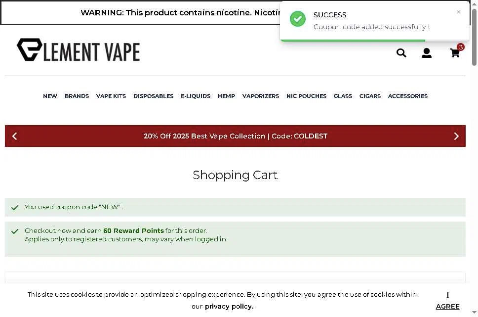 Element Vape Promo Codes - $50 Off (4 Verified) Dec 2025