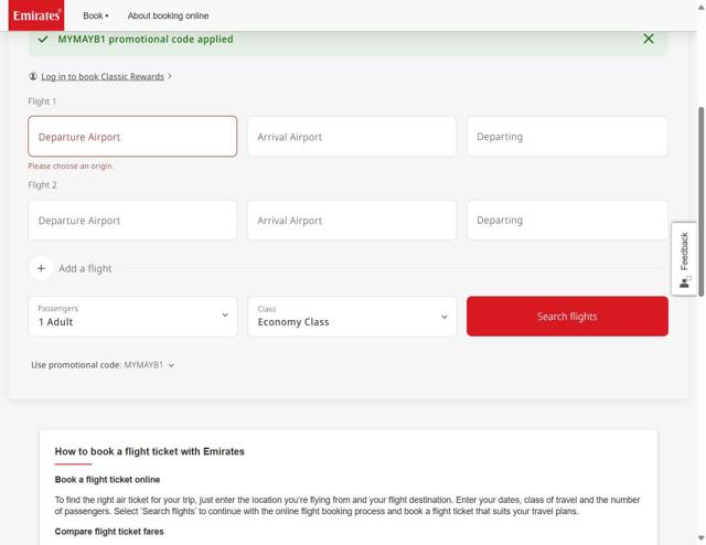 Emirates Promo Codes - $100 Off (6 Verified) Oct 2025