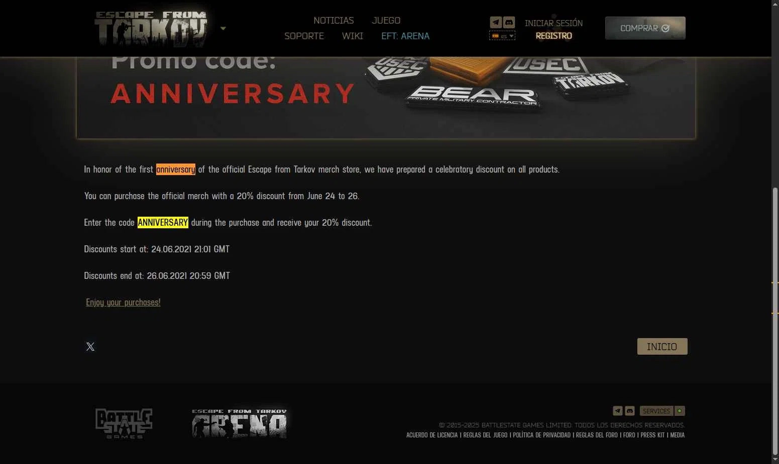 Escape from Tarkov Promo Codes - 25% Off Coupons Jan 2026