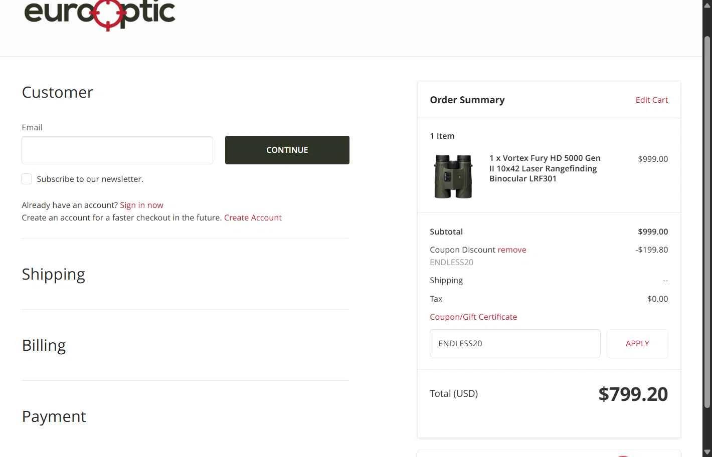 EuroOptic.com Promo Codes - 20% Off (4 Verified) Jan 2026