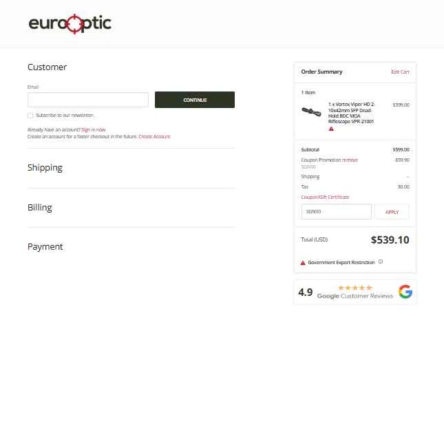 EuroOptic.com Promo Codes - $10 Off (4 Verified) Jan 2026
