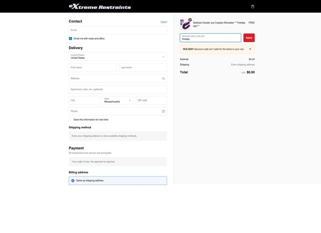 Extreme Restraints Coupon Codes - 10% Off | January 2025