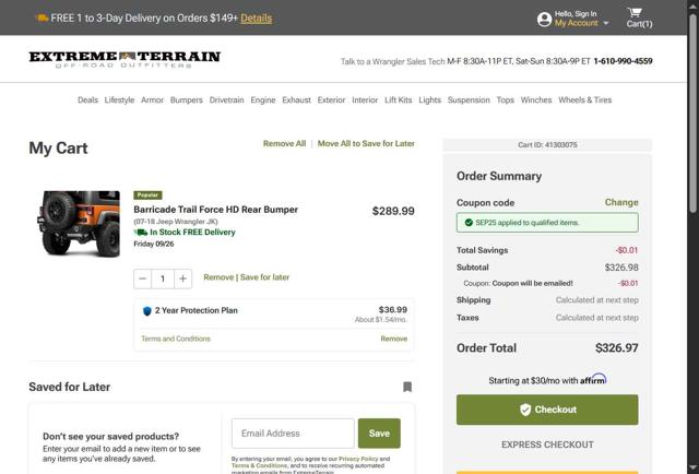 Extreme Terrain Promo Codes (1 Verified) - 15% Off Oct 2025