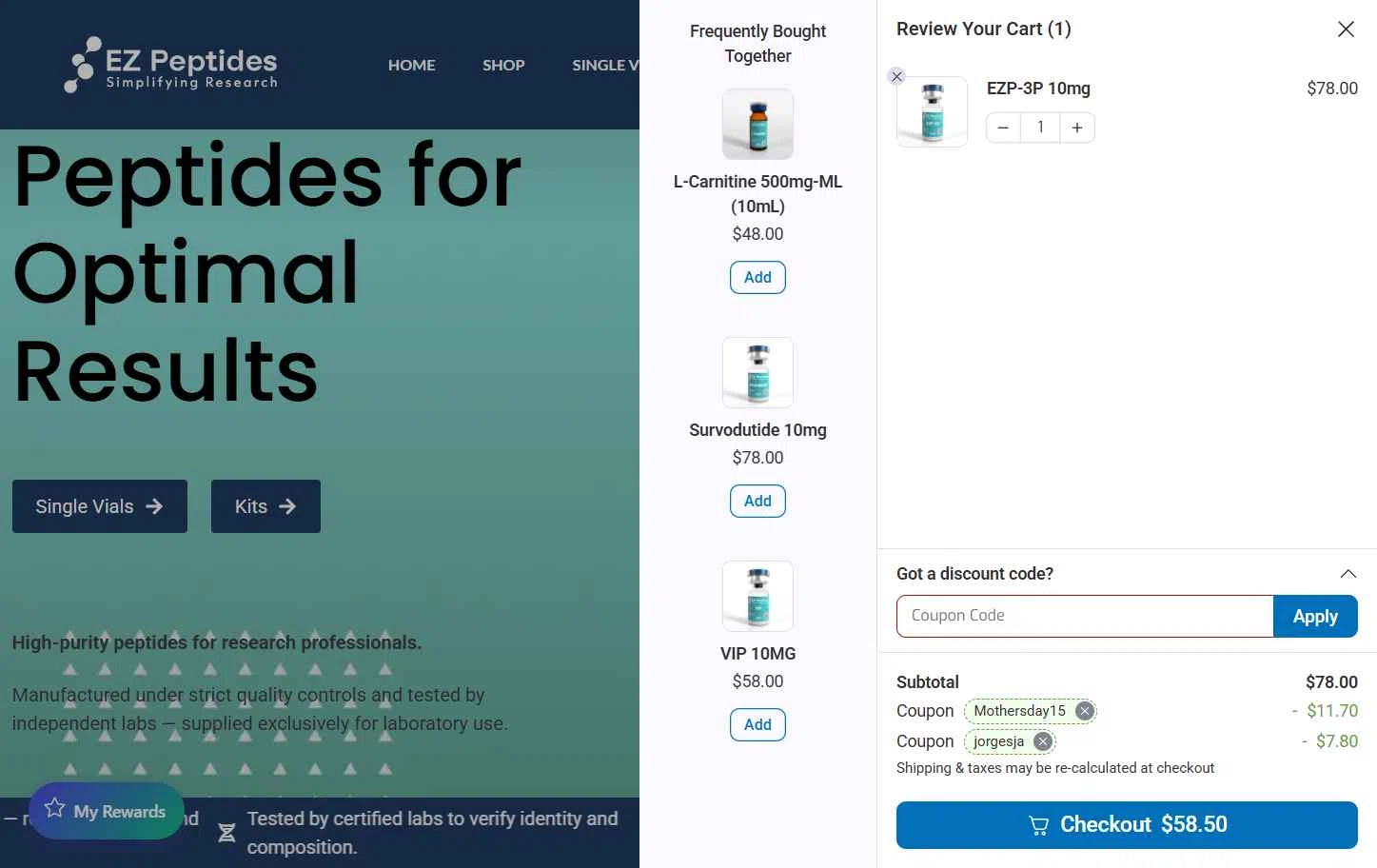 EZ Peptides Promo Codes - 10% Off (6 Verified) June 2026