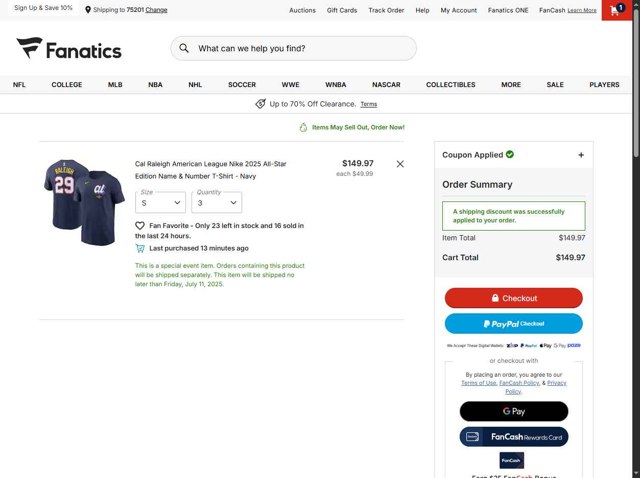 Fanatics Discount Codes - 10% Off (5 Verified) Jul 2025