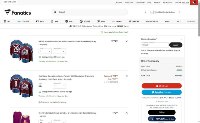 Fanatics Coupon Codes (9 Verified) - 10% Off w/Code May 2025