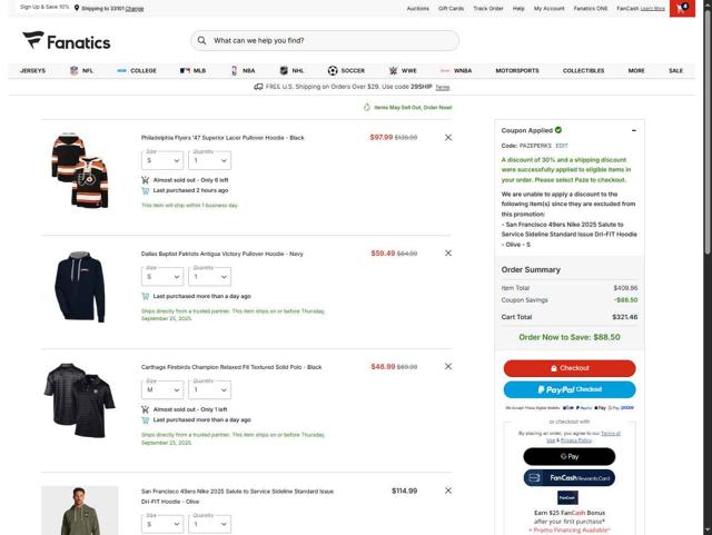 Fanatics Promo Codes - 30% Off (14 Verified) Oct 2025