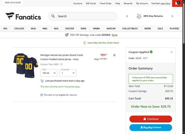 Fanatics Coupon Codes (9 Verified) - 25% Off w/Code May 2025