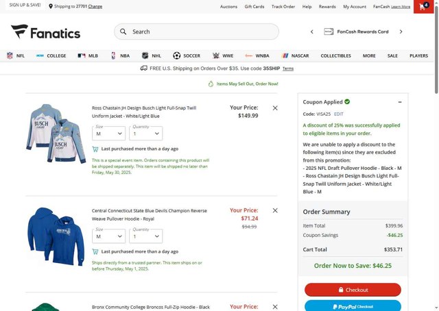Fanatics Coupon Codes (9 Verified) - 25% Off w/Code May 2025