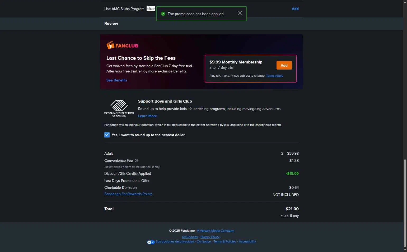 Fandango Discount Codes - 15% Off (5 Verified) Oct 2025