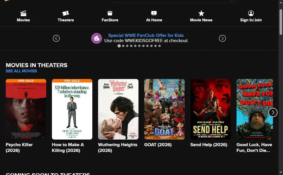Fandango Promo Codes - 10% Off (3 Verified) Mar 2026