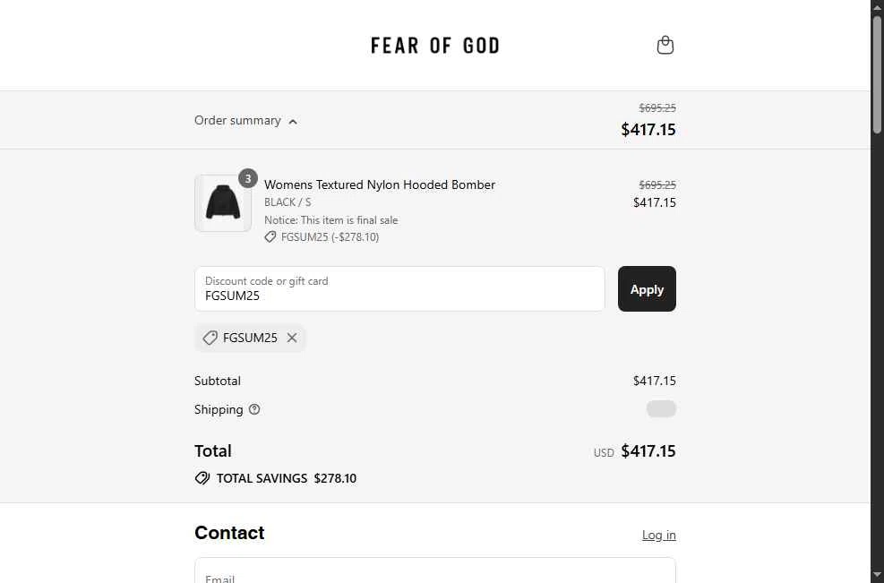 Fear of God Promo Codes - 30% Off Coupons Mar 2026