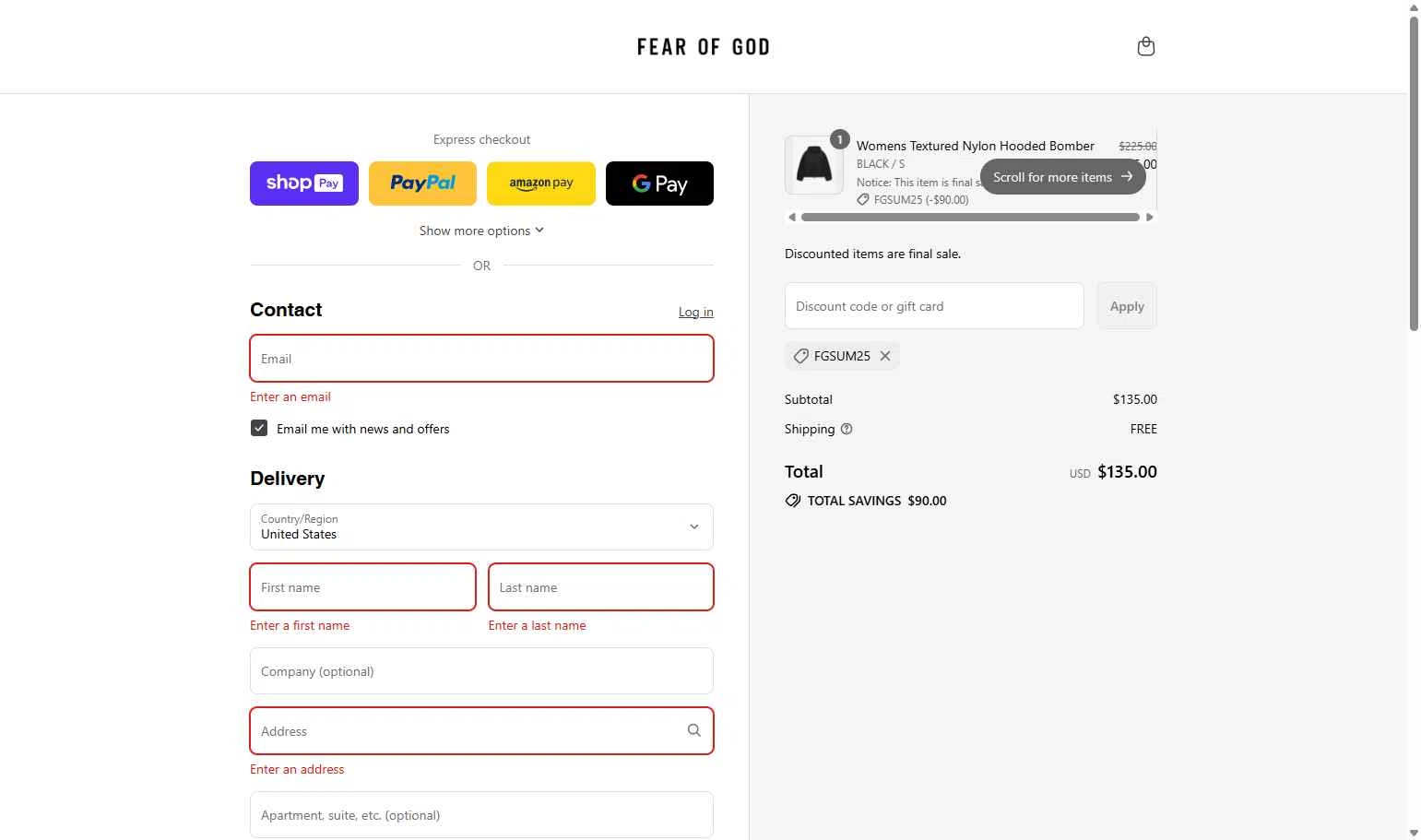 Fear of God Promo Codes - 30% Off Coupons Mar 2026