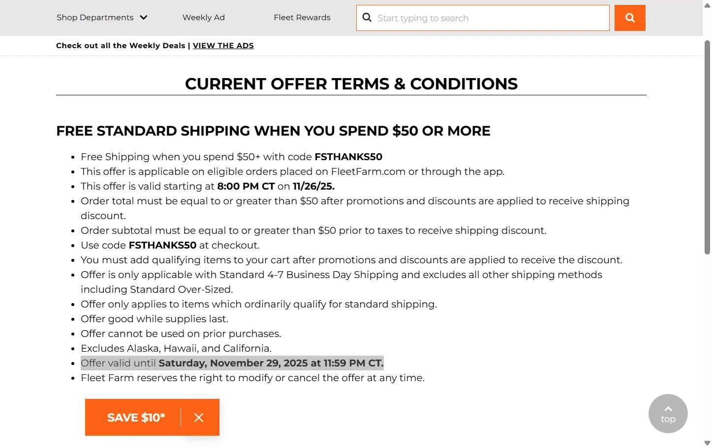 Fleet Farm Promo Codes - $20 Off (4 Verified) Dec 2025
