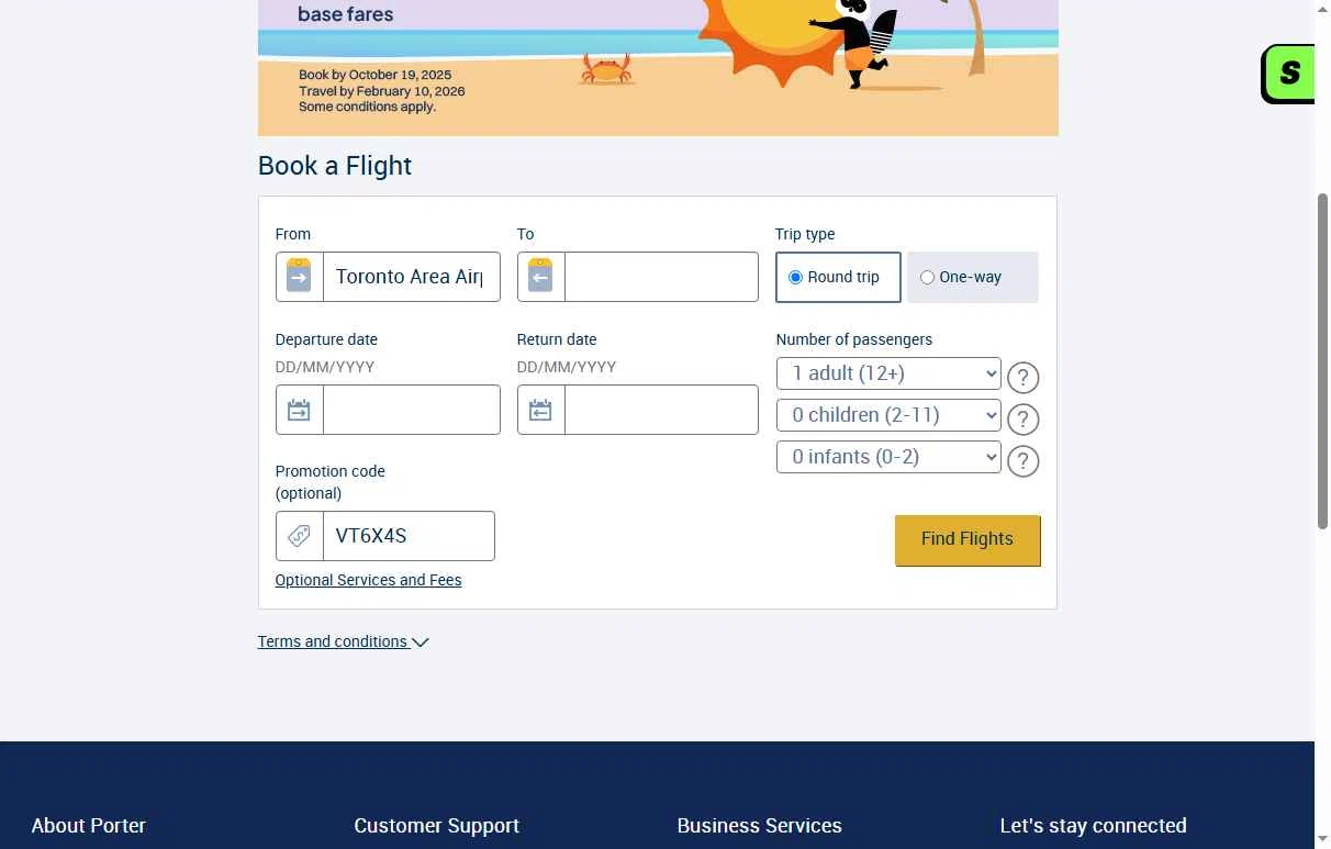 Porter Airlines Promo Codes (3 Verified) - 20% Off Oct 2025