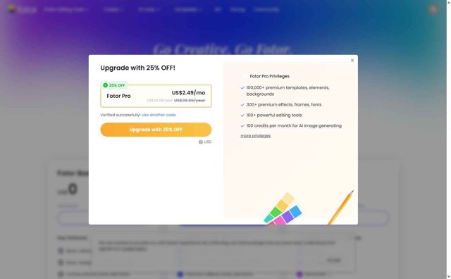 Fotor Discount Codes - 25% Off (4 Verified) Jul 2025