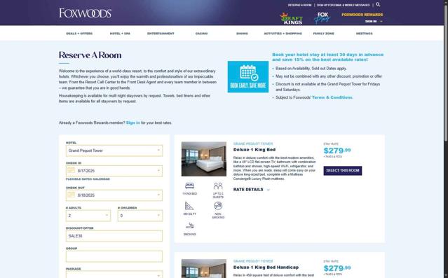 Foxwoods Promo Codes (2 Verified) - 30% Off w/Code Oct 2025