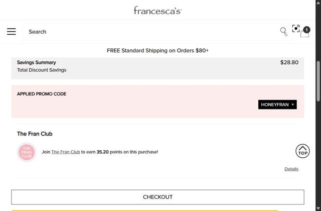 Francesca's Promo Codes (2 Verified) - 30% Off Oct 2025