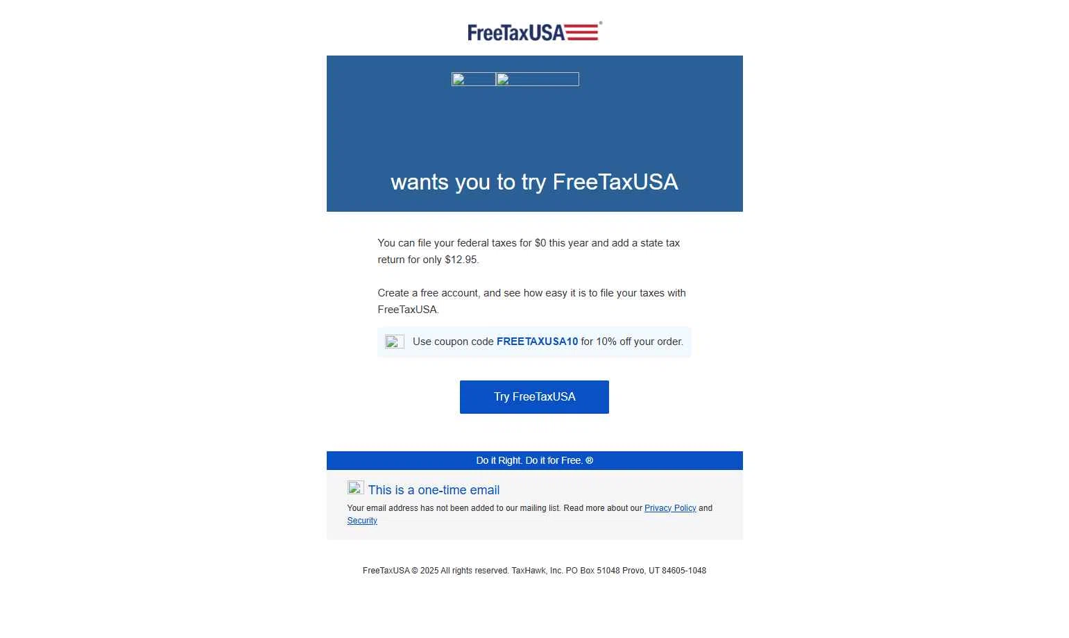 FreeTaxUSA Promo Codes - 10% Off (1 Verified) Dec 2025