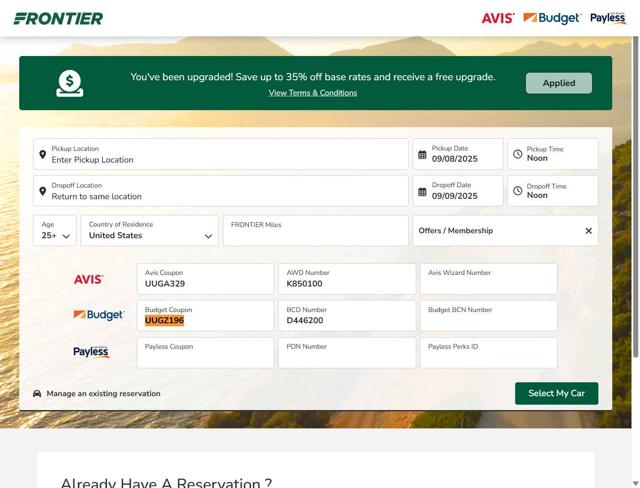 Frontier Airlines Promo Codes - 50% Off Sep 2025