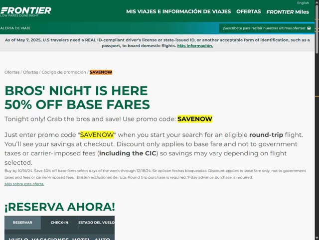 Frontier Airlines Promo Codes - 50% Off Jun 2025