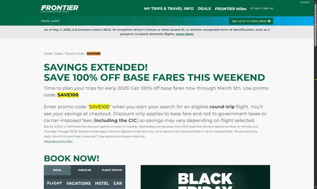 Frontier Airlines Promo Codes - 50% Off Jul 2025