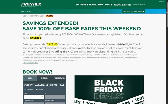 Frontier Airlines Promo Codes - 50% Off Jul 2025
