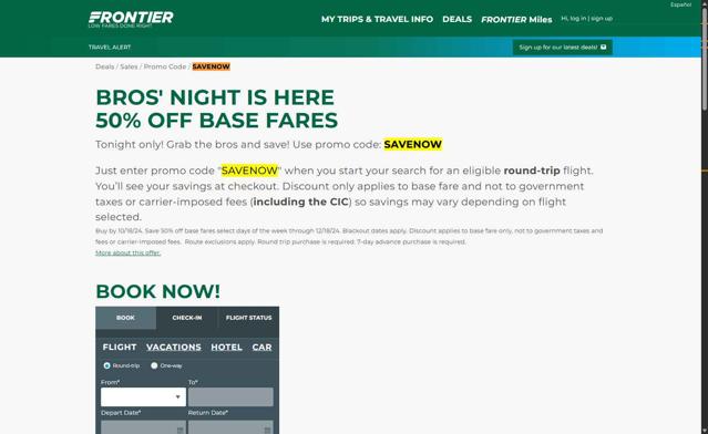 Frontier Airlines Promo Codes - 50% Off Oct 2025