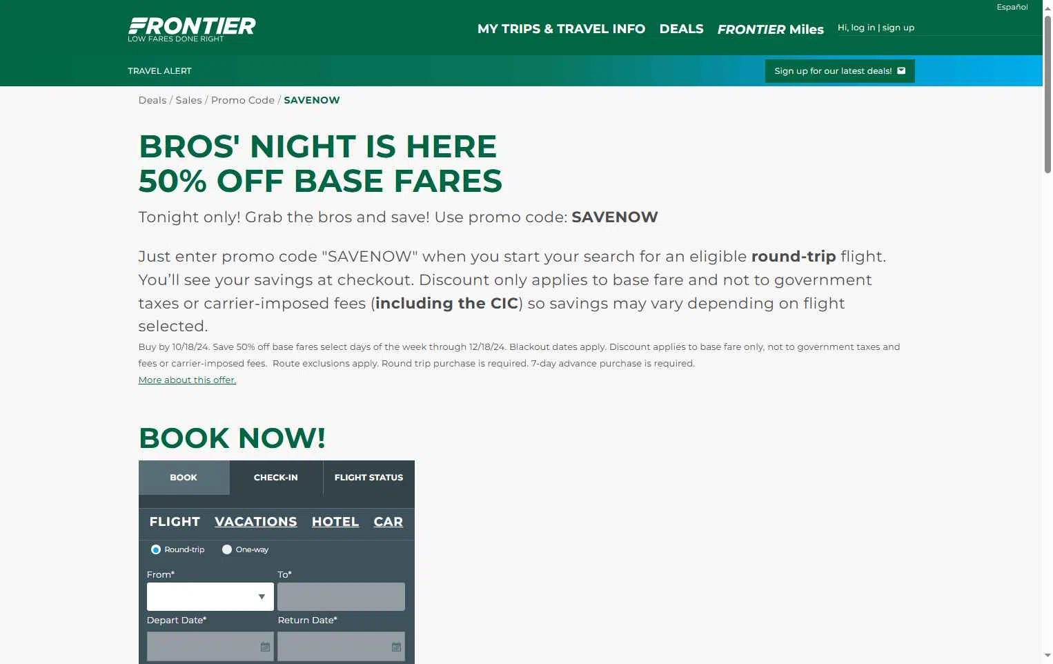 Frontier Airlines Promo Codes - 10% Off Oct 2025