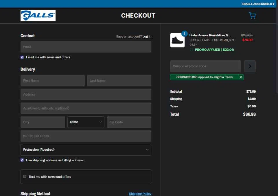 Galls Promo Codes - 25% Off (4 Verified) Jan 2026