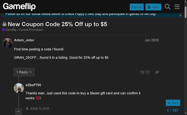 Gameflip Promo Codes (3 Verified) - 25% Off w/Code Jun 2025