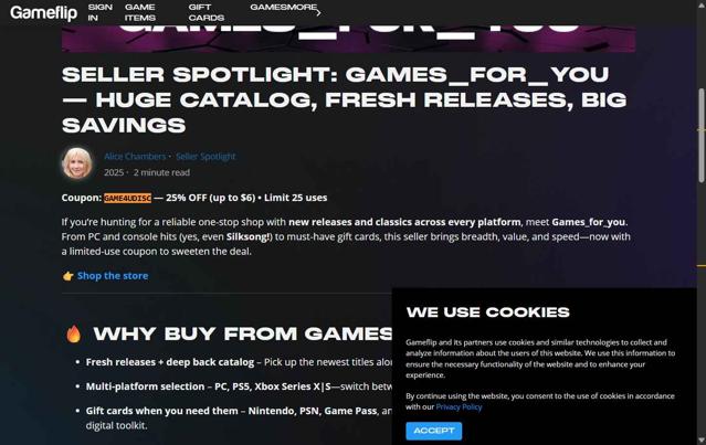 Gameflip Promo Codes (5 Verified) - 25% Off w/Code Oct 2025