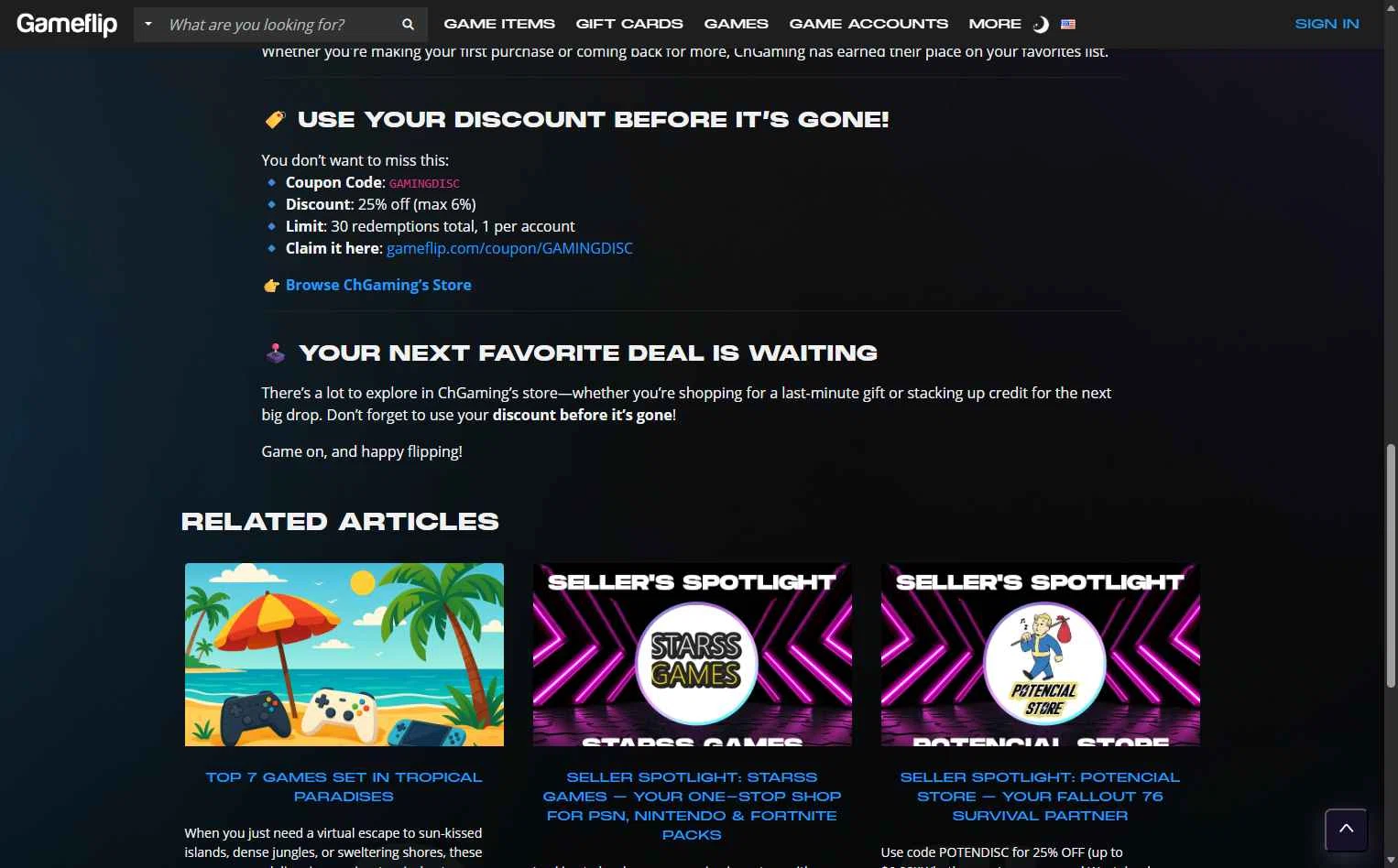 Gameflip Promo Codes - 70% Off (1 Verified) Mar 2026