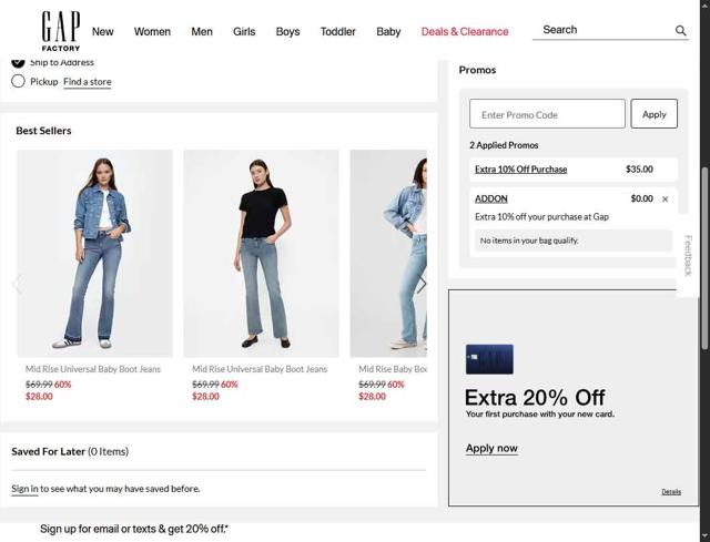 Gap Factory Promo Codes (11 Verified) - 50% Off Sep 2025