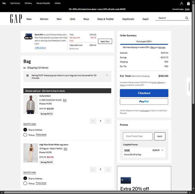 Gap Factory Promo Codes (11 Verified) - 50% Off Oct 2025