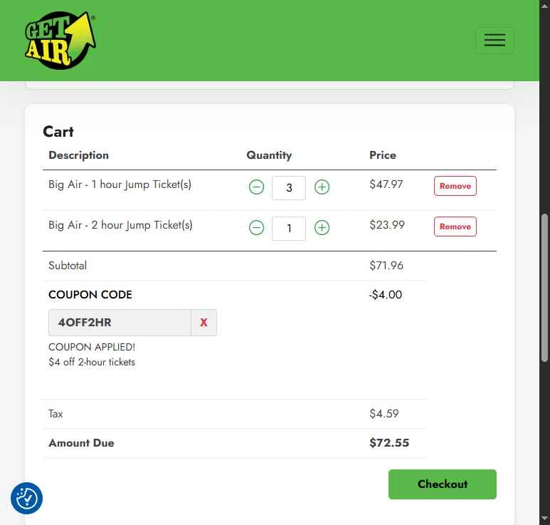 Get Air Trampoline Park Promo Codes - 10% Off May 2026