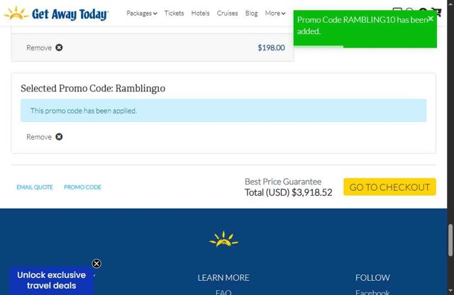 Get Away Today Promo Codes - $10 Off Aug 2025