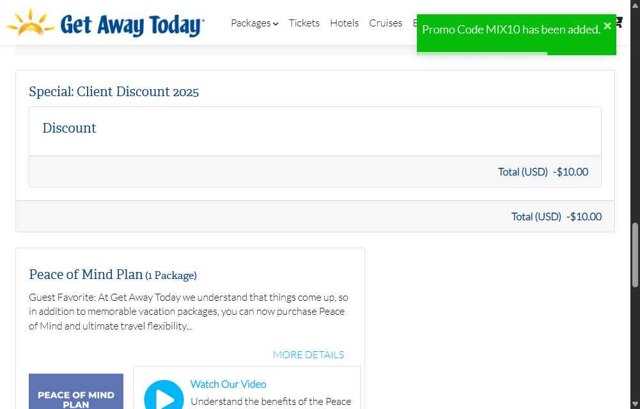 Get Away Today Promo Codes - $10 Off Aug 2025