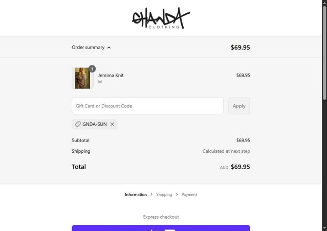 Ghanda Clothing Promo Codes (7 Verified) - 25% Off May 2025