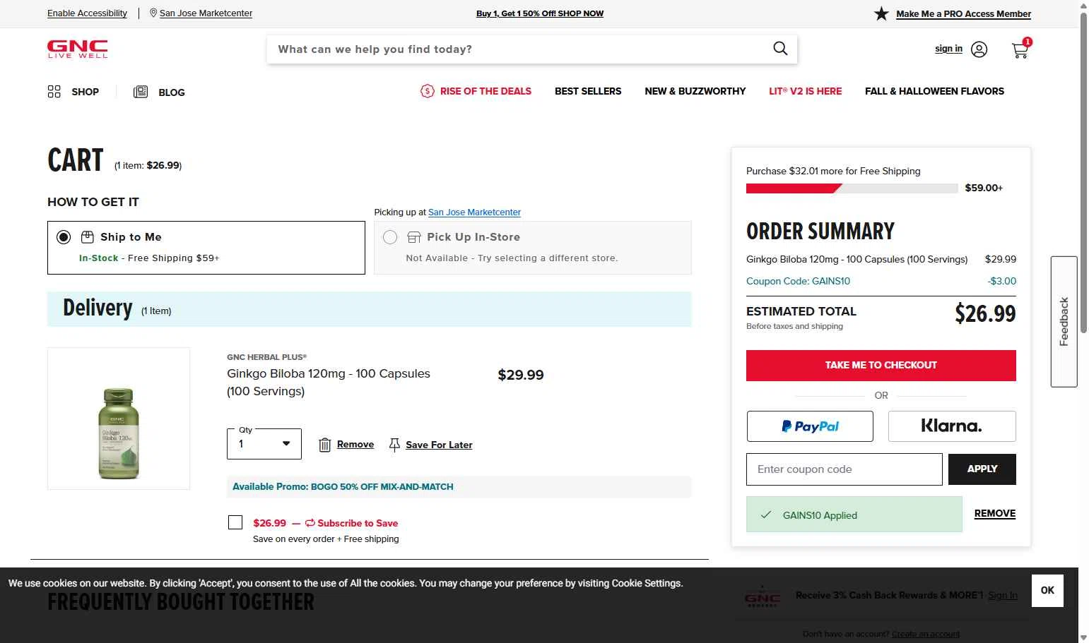 GNC Promo Codes (5 Verified) - $15 Off Sitewide Oct 2025