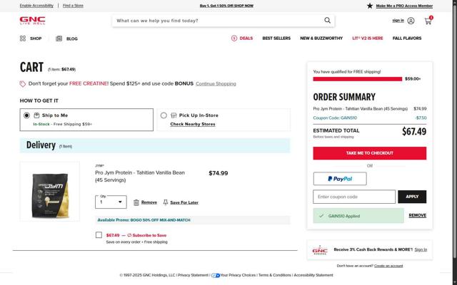 GNC Promo Codes (6 Verified) - $15 Off Sitewide Sep 2025
