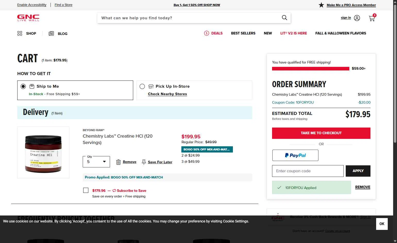 GNC Promo Codes (5 Verified) - $15 Off Sitewide Oct 2025