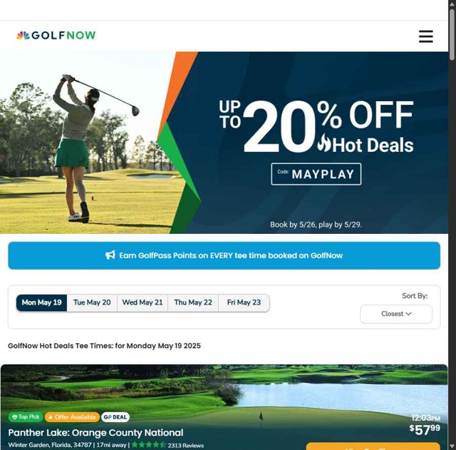 GolfNow Promo Codes (4 Verified) - 20% Off Sitewide Jun 2025