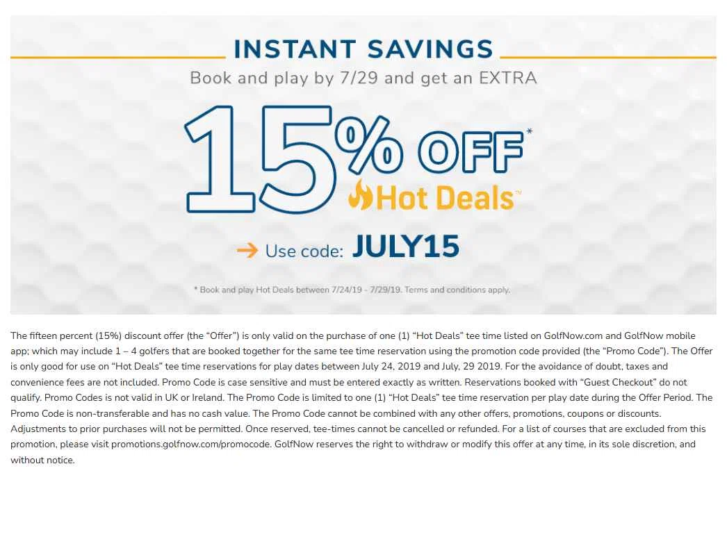 GolfNow Promo Codes - 30% Off (6 Verified) Dec 2025