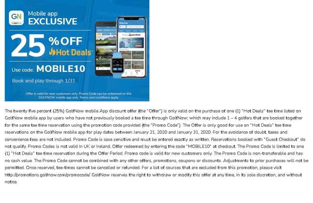 GolfNow Promo Codes (3 Verified) - 25% Off Sitewide Jul 2025